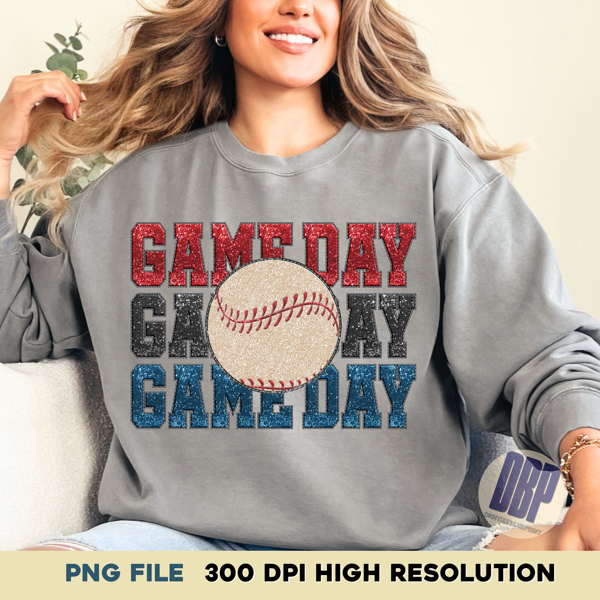 Game Day Baseball PNG, Glitter Baseball Sublimation Design, Sequin ...