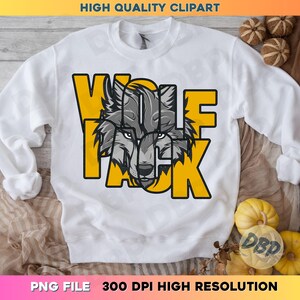 Gold Wolfpack PNG, Wolf Shirt Design, Wolfpack Mascot Clipart, School ...