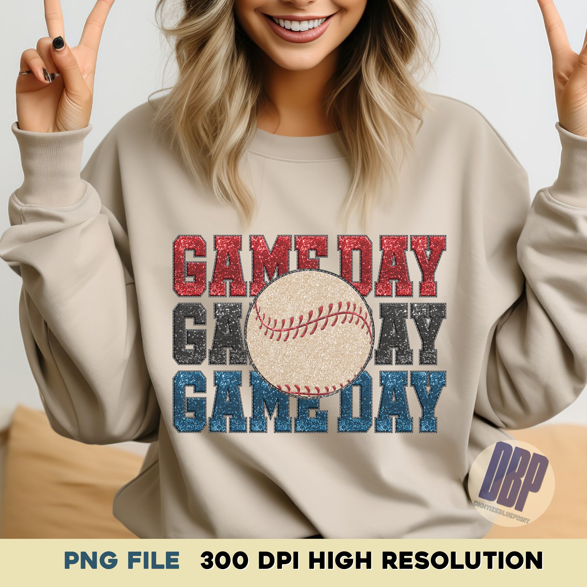 Game Day Baseball PNG, Glitter Baseball Sublimation Design, Sequin Baseball Game Day Design ...