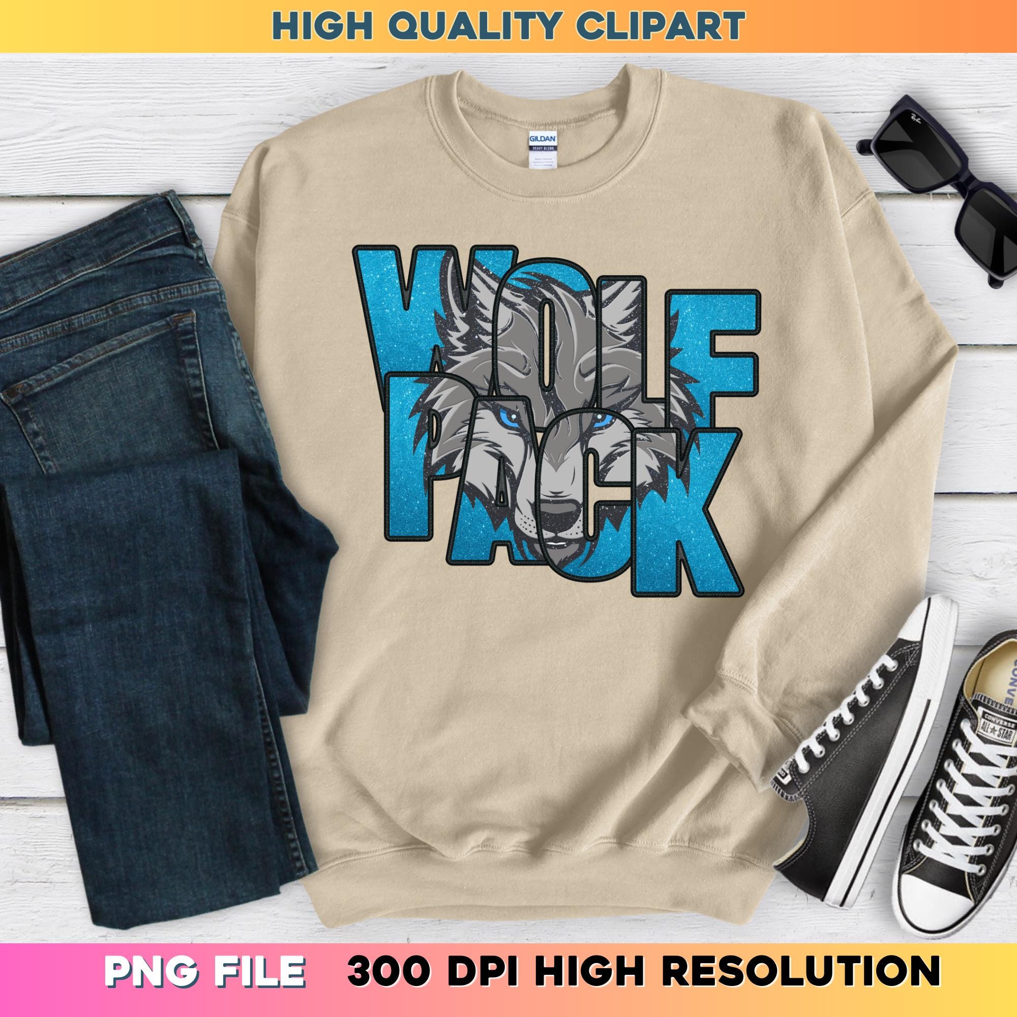 Blue Wolfpack PNG, Glitter Wolf Shirt Design, Wolfpack Mascot Clipart ...