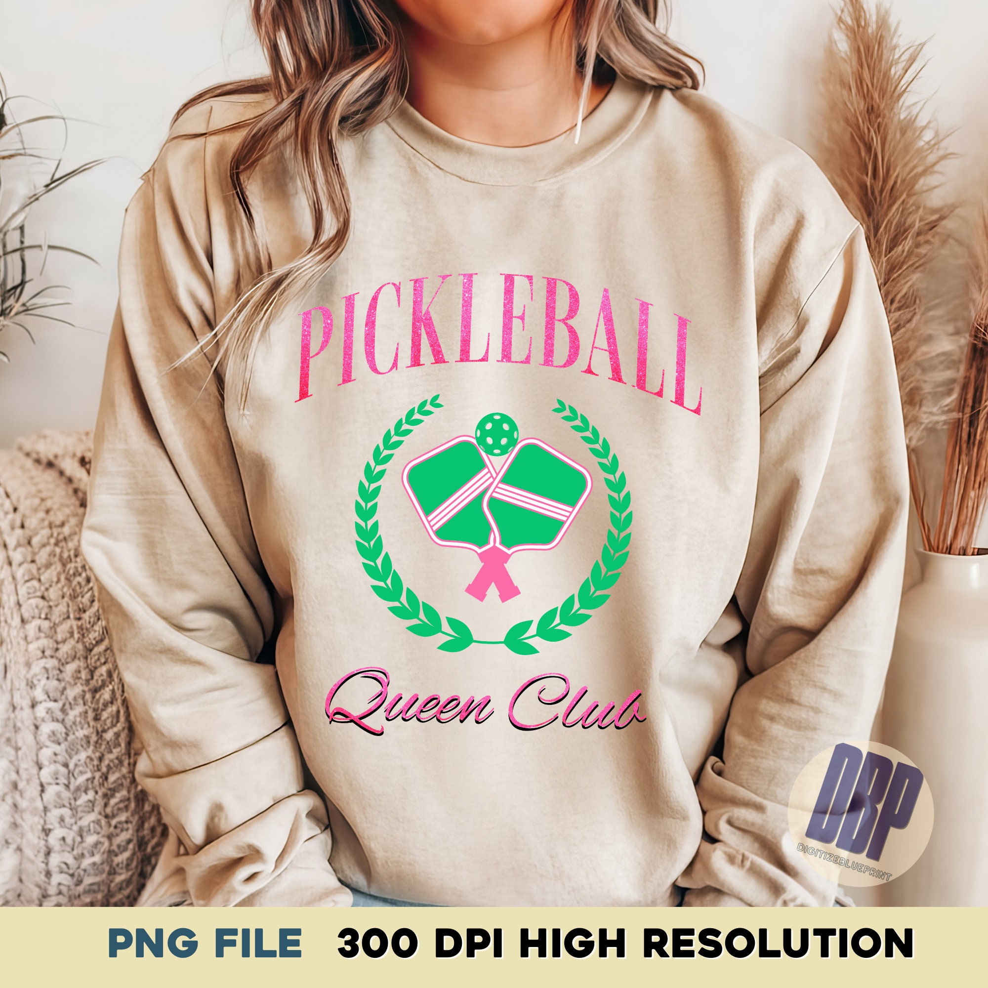 Pickleball Queen Club PNG, Girl Pickleball Shirt Design, Girl Tennis ...