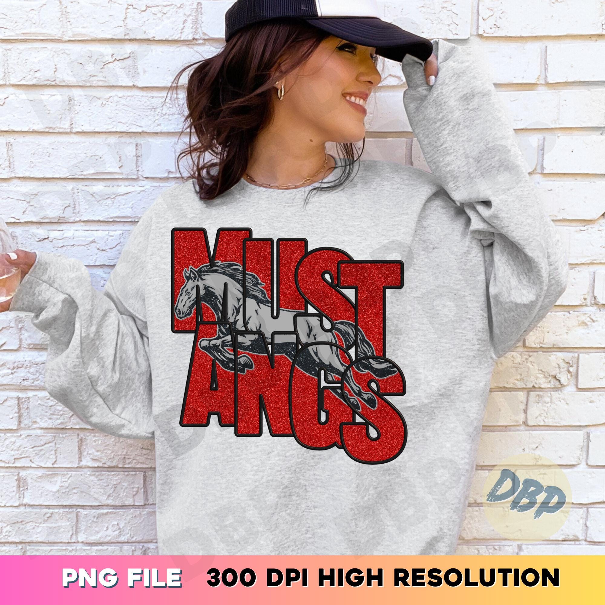 Mustangs Red and Black PNG, Mustangs Glitter Design, School Spirit ...