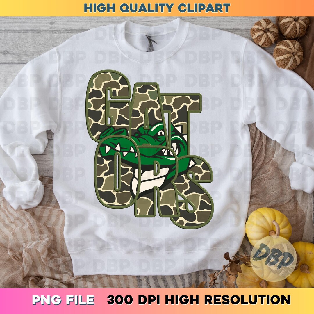 Gators Camo Spirit PNG, Green Camouflage Sport Mascot Sublimation, Old ...