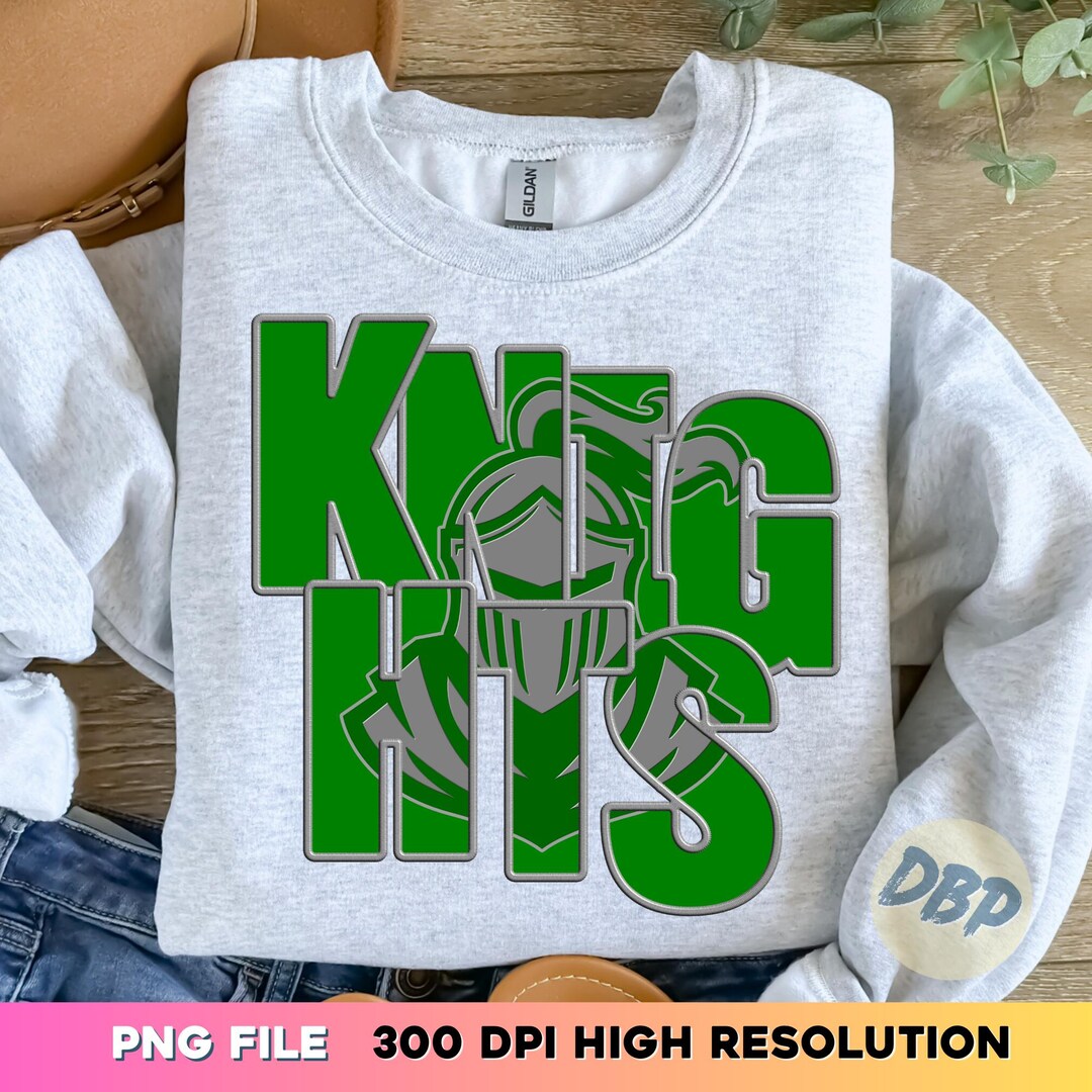 Knights Spirit PNG, Green and Grey Knight Mascot Design, School Spirit ...