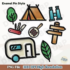 Camper Clipart PNG, Enamel Pin Style, Camping Clip Art, Summer Camping ...