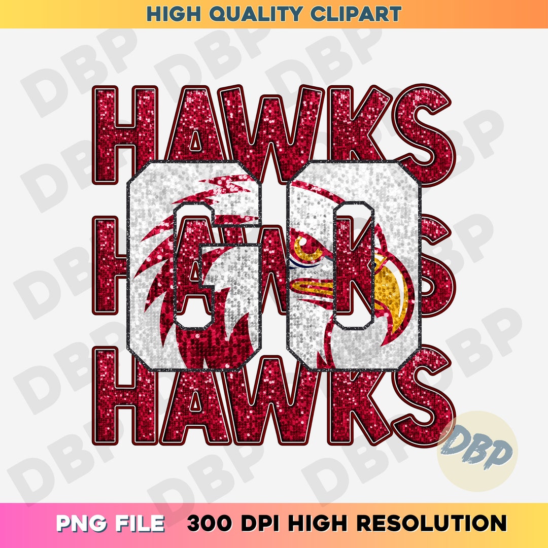 Go Hawks PNG, Maroon Hawks Faux Glitter Design, Hawk Spirit Shirt ...