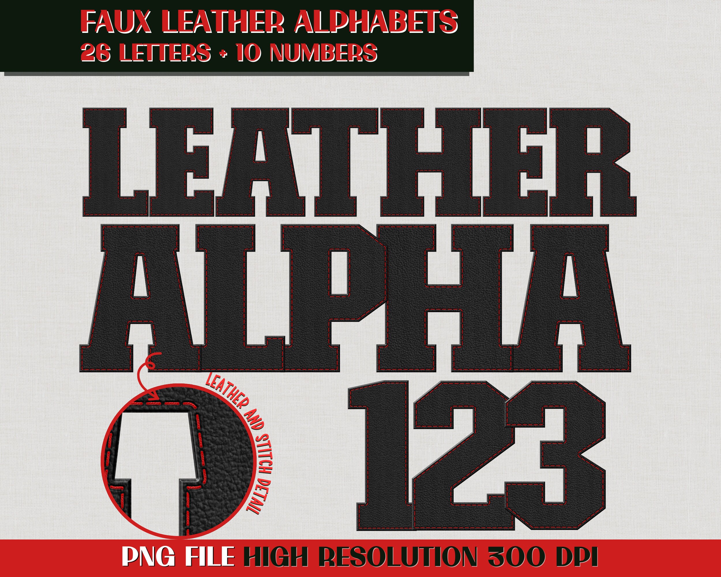 Black Leather Alphabets, Faux Leather PNG, Digital Alphabet Letters ...
