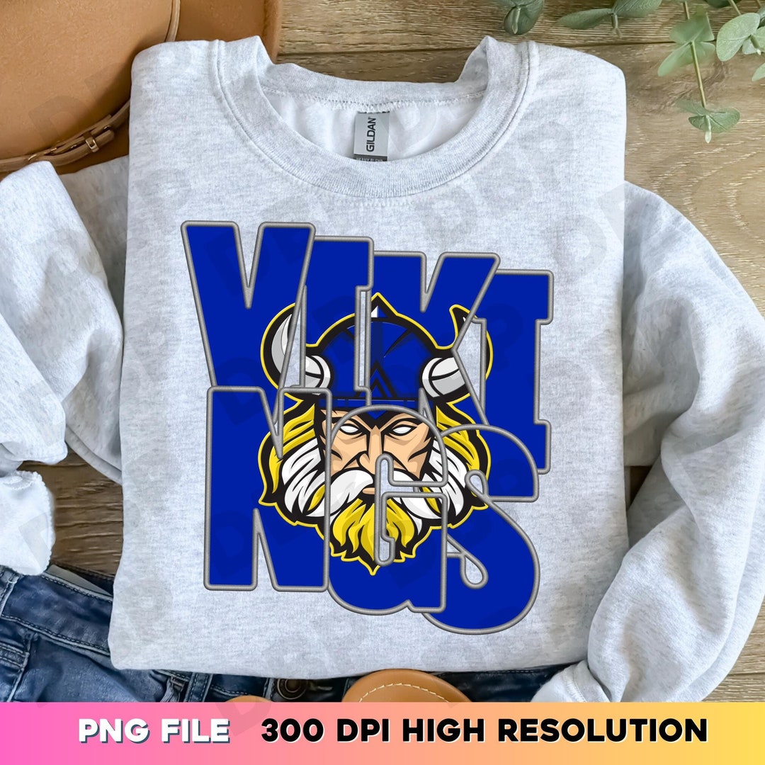 Vikings Spirit PNG, Royal Blue Vikings Sublimation, School Spirit Shirt ...