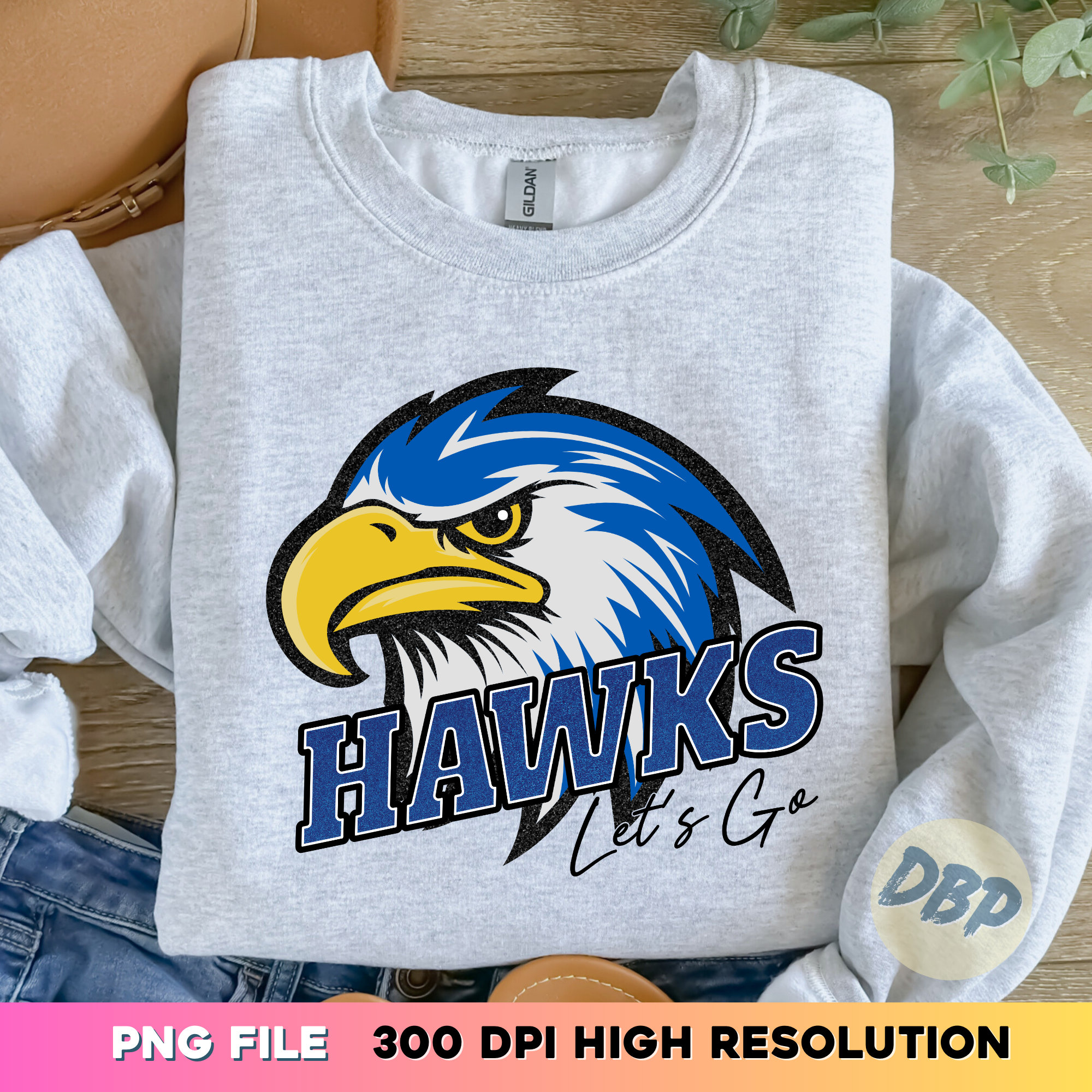 Blue Hawks PNG, Hawks Glitter Design, Sport Mascot PNG, Hawks Mascot ...