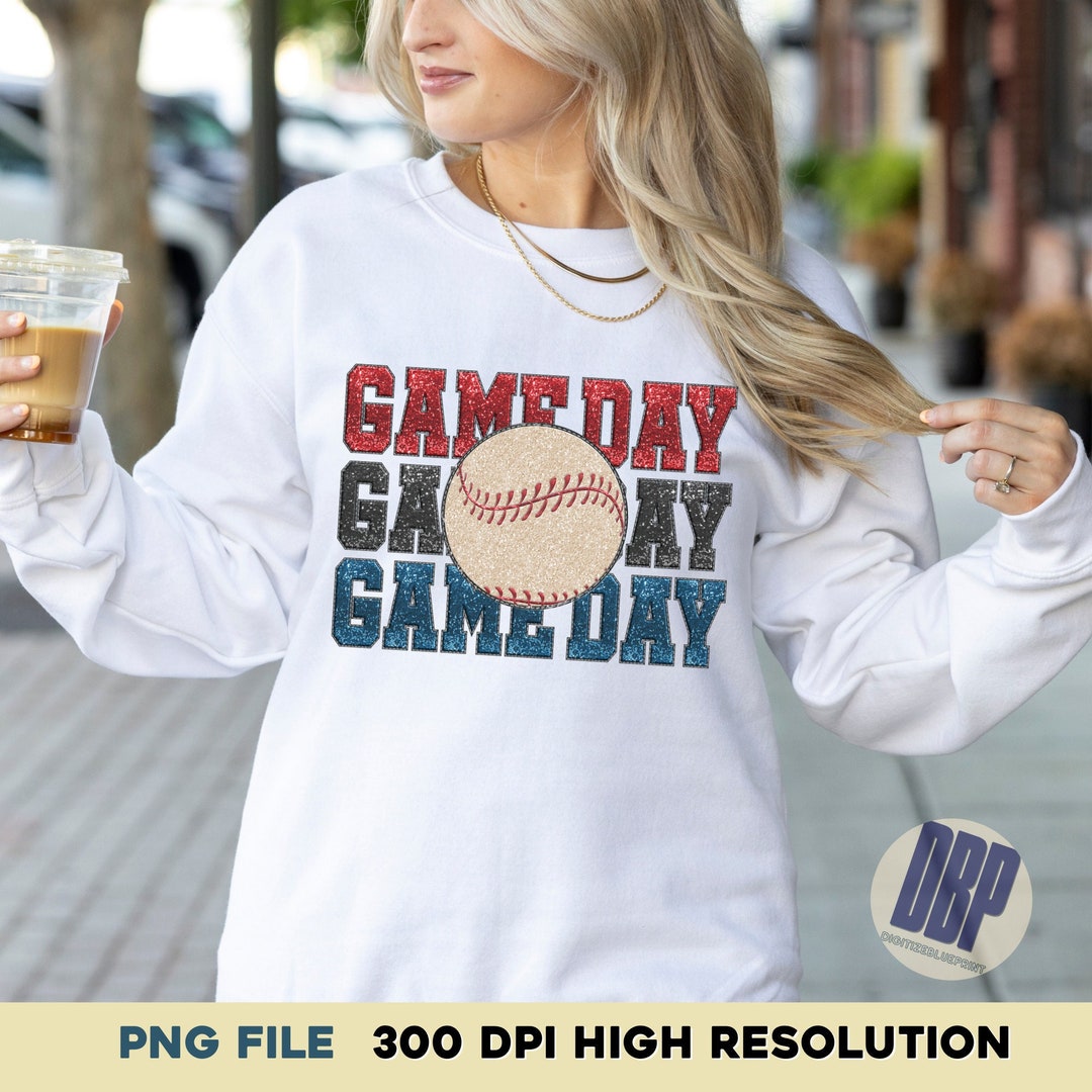 Game Day Baseball PNG, Glitter Baseball Sublimation Design, Sequin Baseball Game Day Design ...