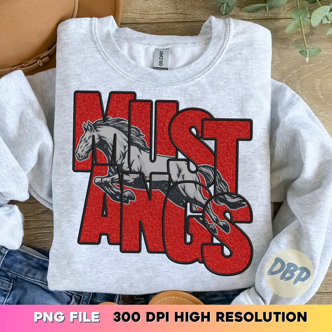 Mustangs Red and Black PNG, Mustangs Glitter Design, School Spirit ...