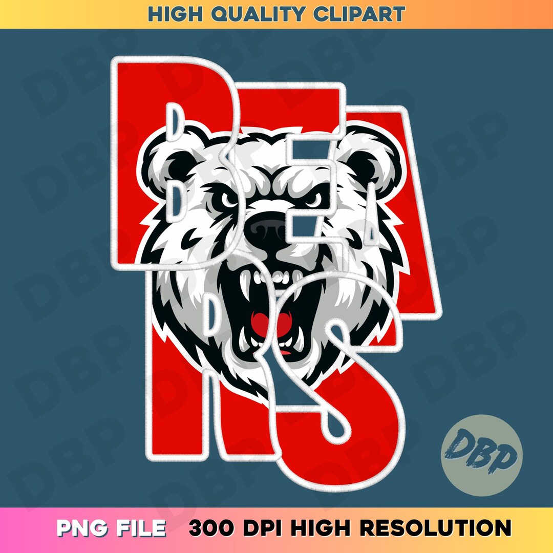 White Red Bears Spirit PNG, Bears Sport Mascot Shirt Design, High ...