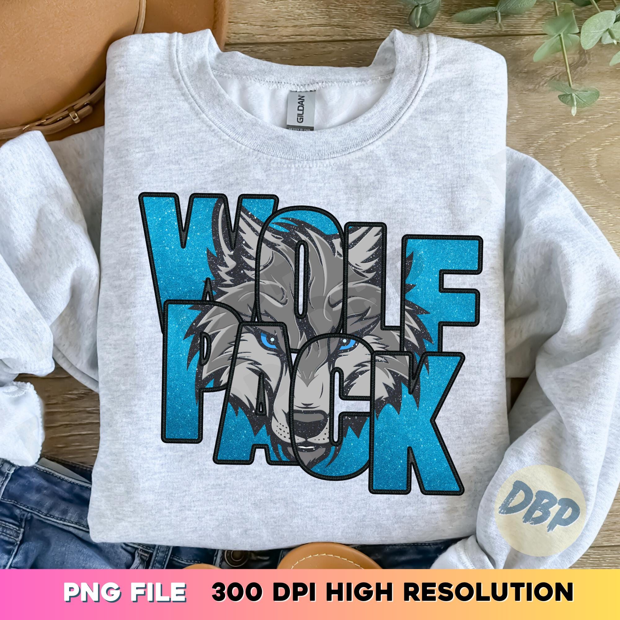 Blue Wolfpack PNG, Glitter Wolf Shirt Design, Wolfpack Mascot Clipart ...