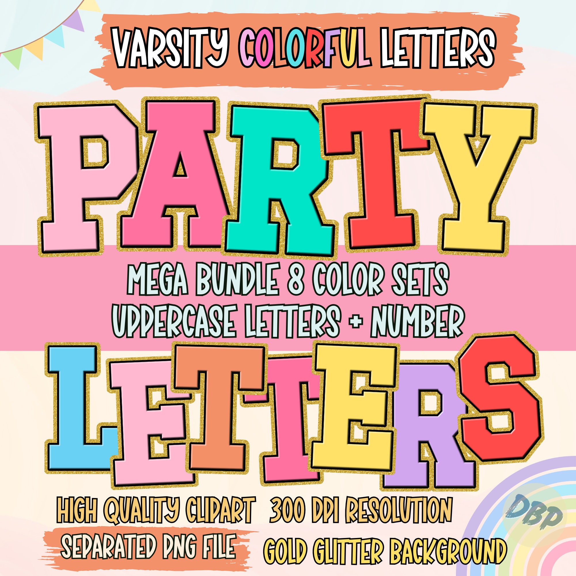 Varsity Colorful Letters PNG, Varsity Classroom Letters Clipart ...
