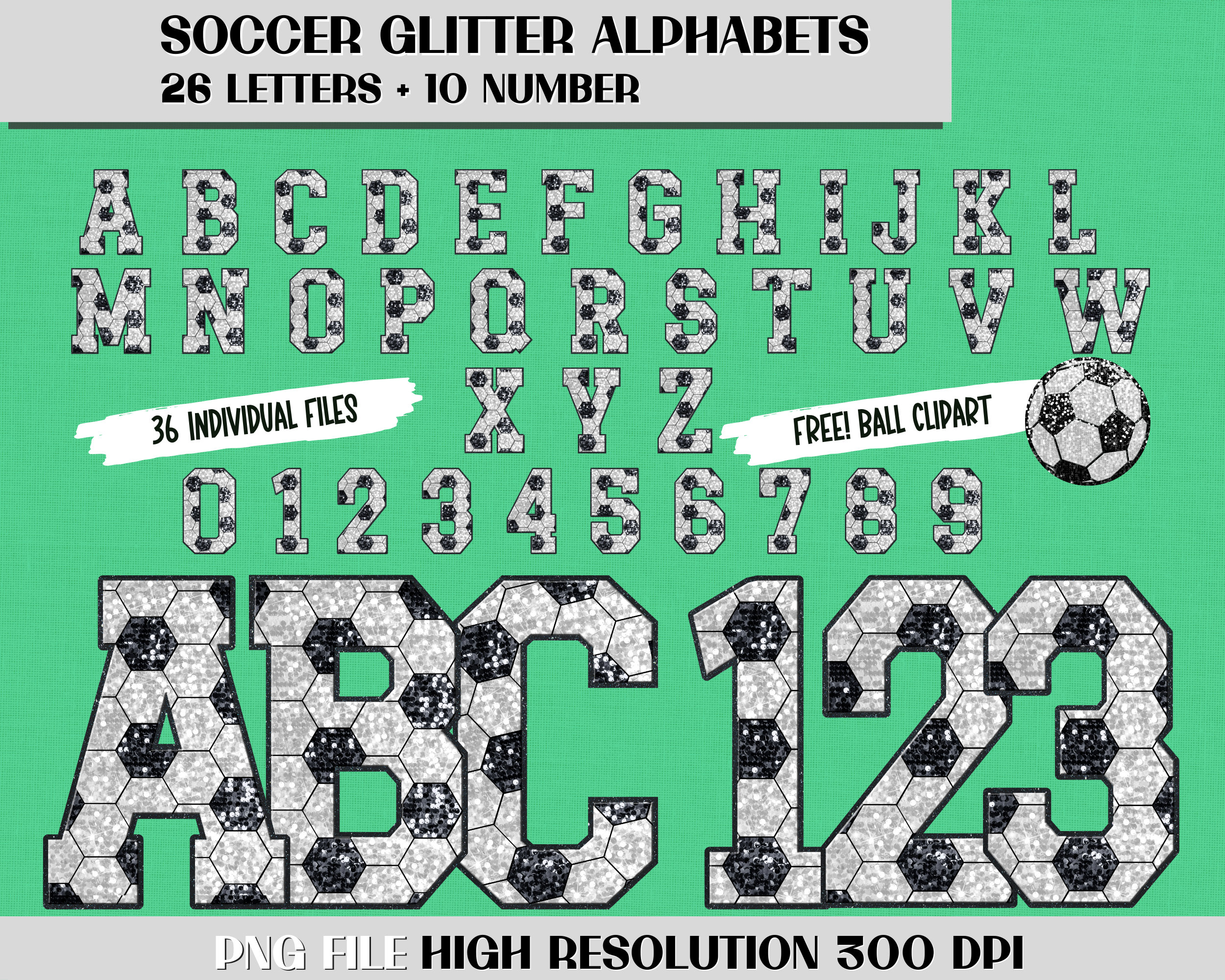 Soccer Glitter Letters PNG, Soccer Alphabets, Sport Letters PNG ...