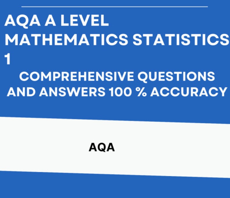 AQA A-level Mathematics Paper 1 Questions and Answers 2024 - Etsy