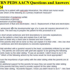CCRN PEDS AACN Questions and Answers 2024 - Etsy