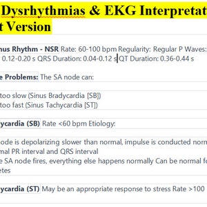 Basic Dysrhythmias and EKG Interpretation Guide 2024 - Etsy