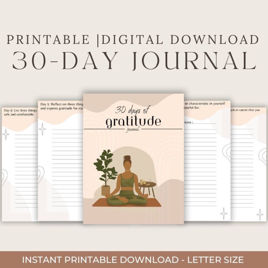 30 Days of Gratitude Journal | Digital Gratitude Journal | Daily ...