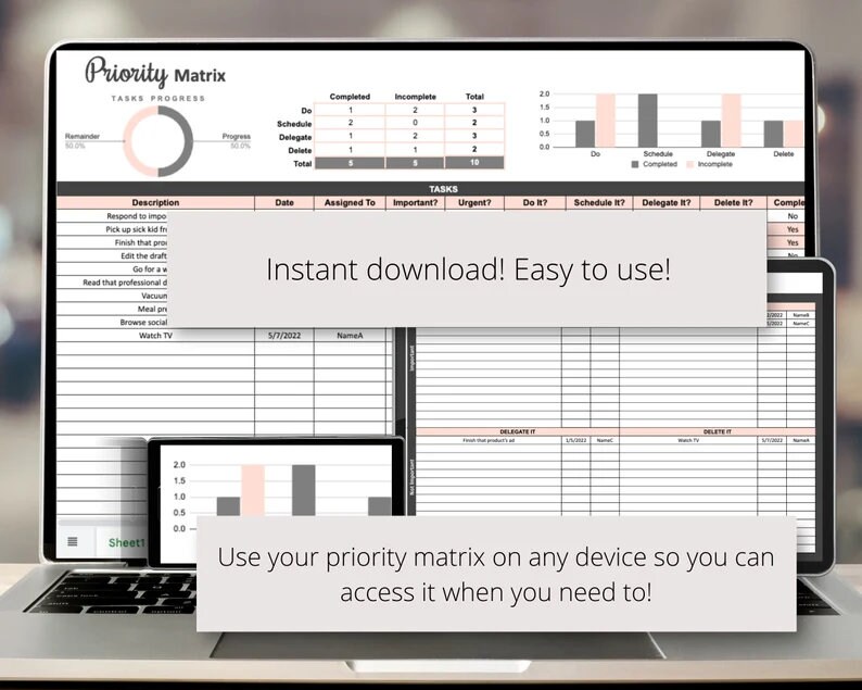 Excel priority matrix template - showssaad