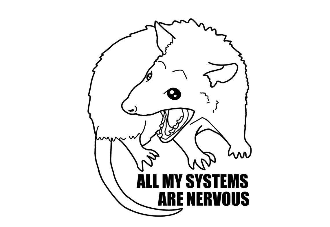 All My Systems Are Nervous SVG PNG, Opossum Svg Png, Funny Svg Png ...