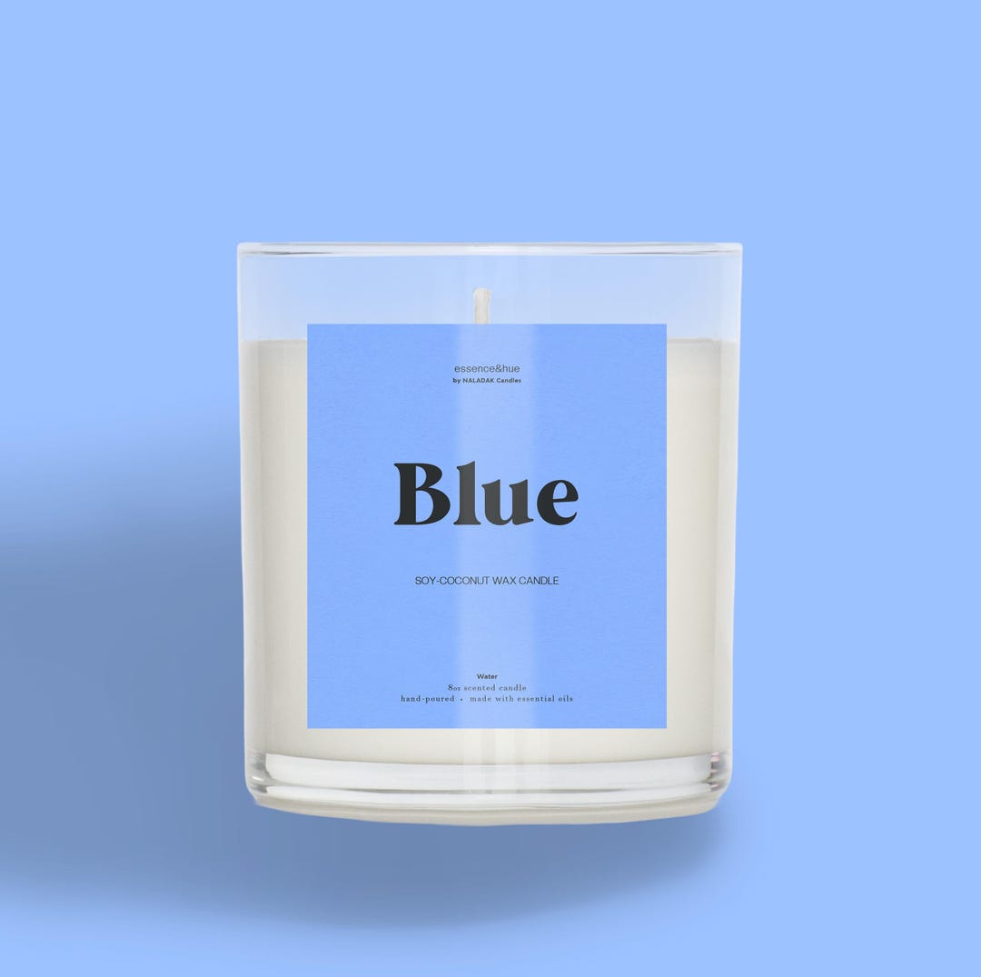 BLUE Fresh Water Aquatic Scented Single Wick Candle Essence&hue ...