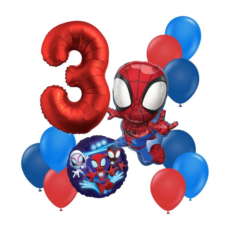 Officially Licensed Spidey & Friends Balloon Bouquet, Spider-man ...