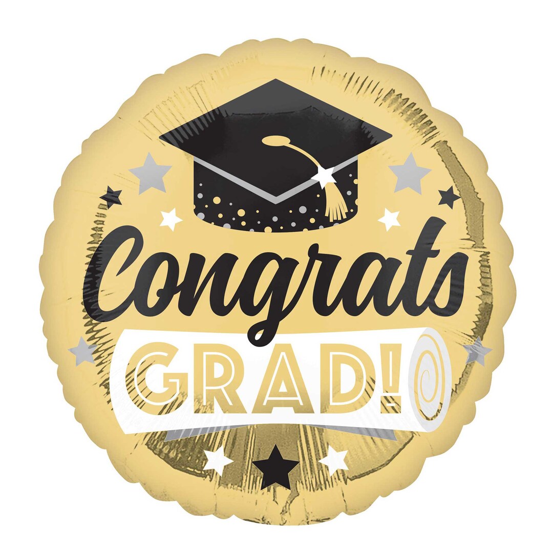 Congrats Grad Foil Balloon, Graduation Decor, Grad Party Decorations ...