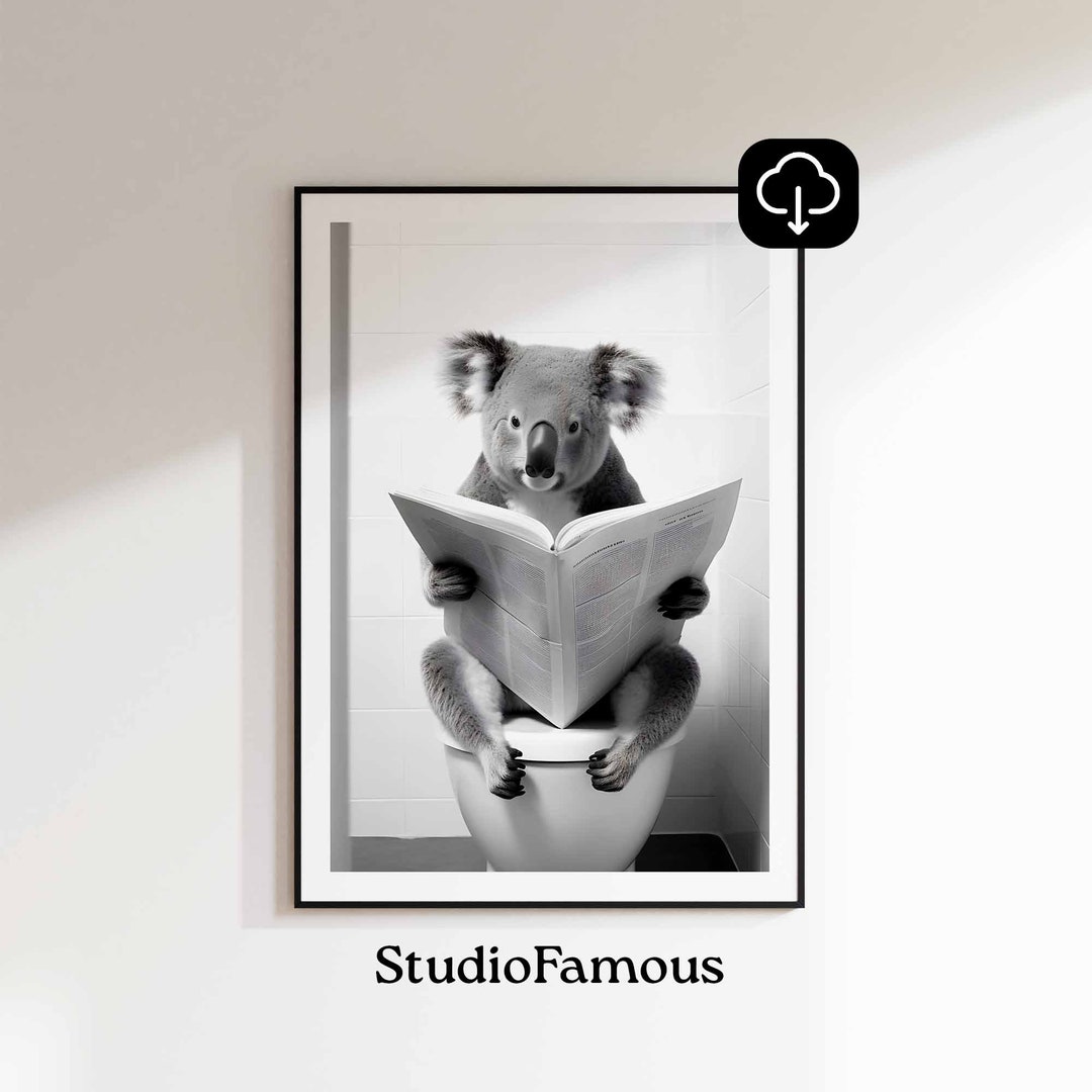 Funny Koala Bathroom Poster: Toilet Animal Art (digital Download) - Etsy
