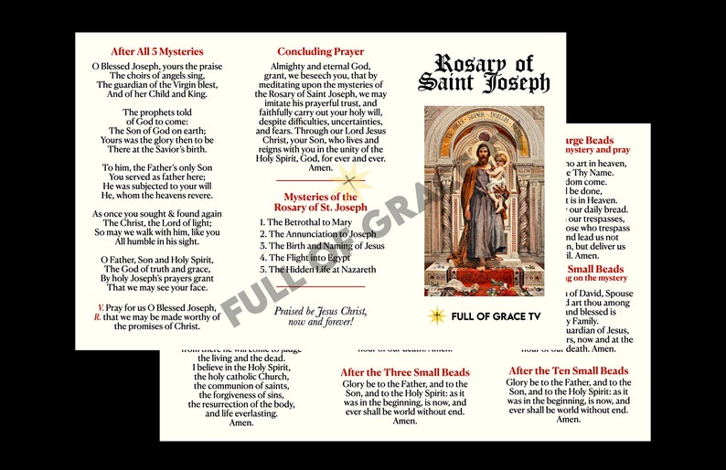 Rosary of St. Joseph Pamphlet Pack - Etsy