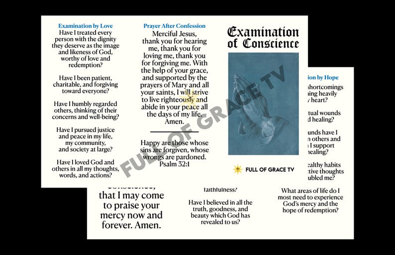 Examination of Conscience Pamphlet Pack for Confession, Reconciliation ...