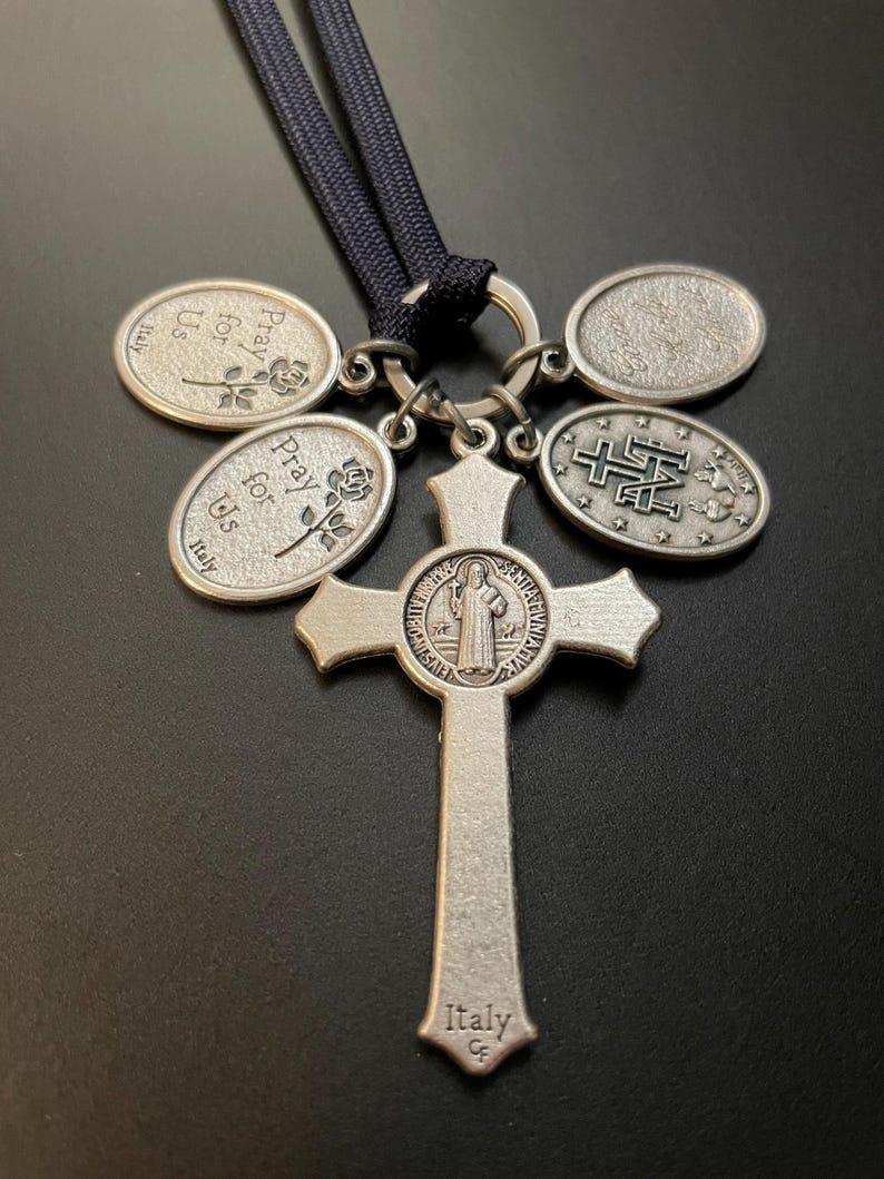 Catholic Protection From Evil Paracord Necklace St. Benedict Crucifix ...