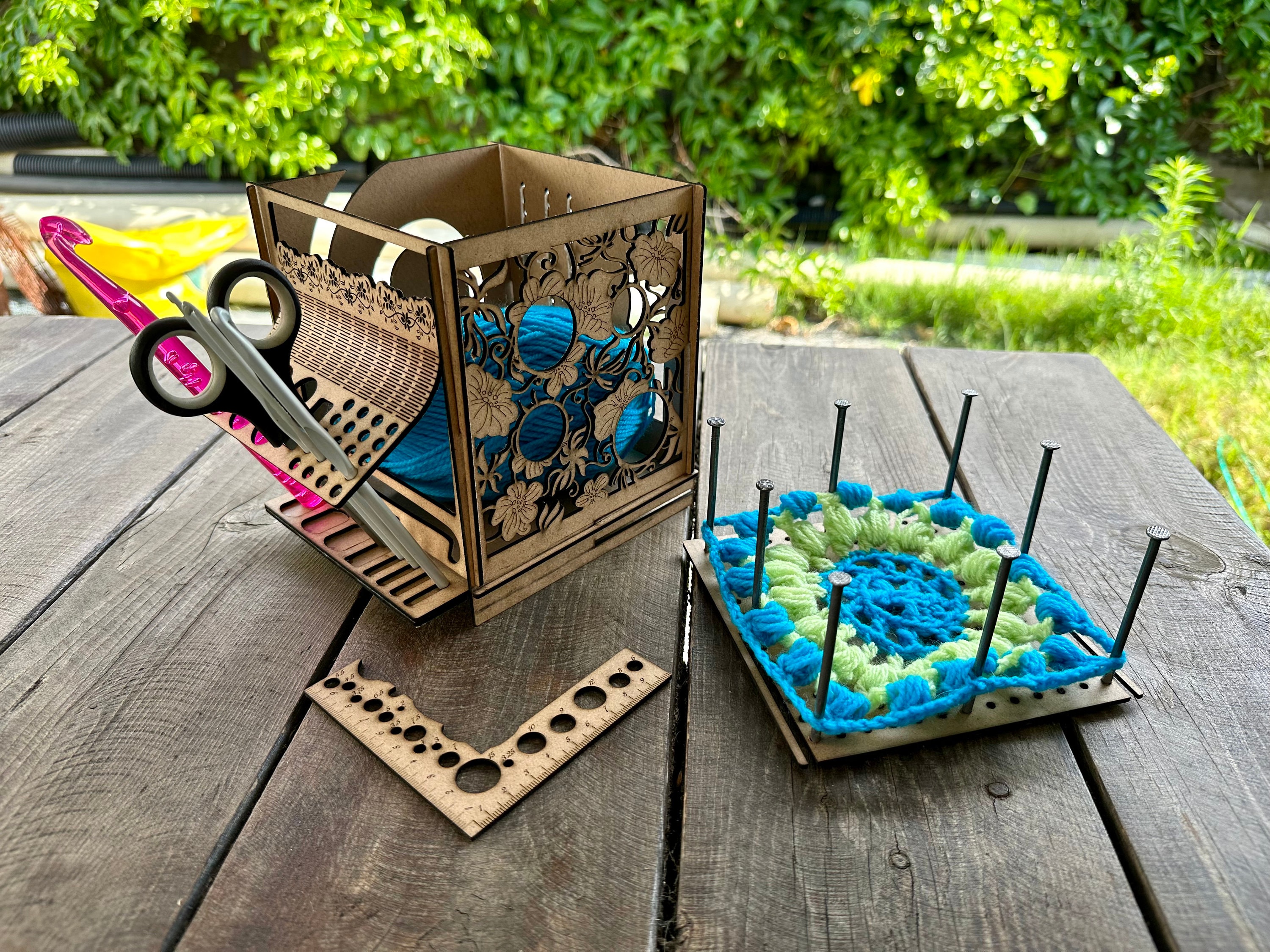 Laser Cut Yarn Bowl Svg Template for Crocheting Knitting With Row ...