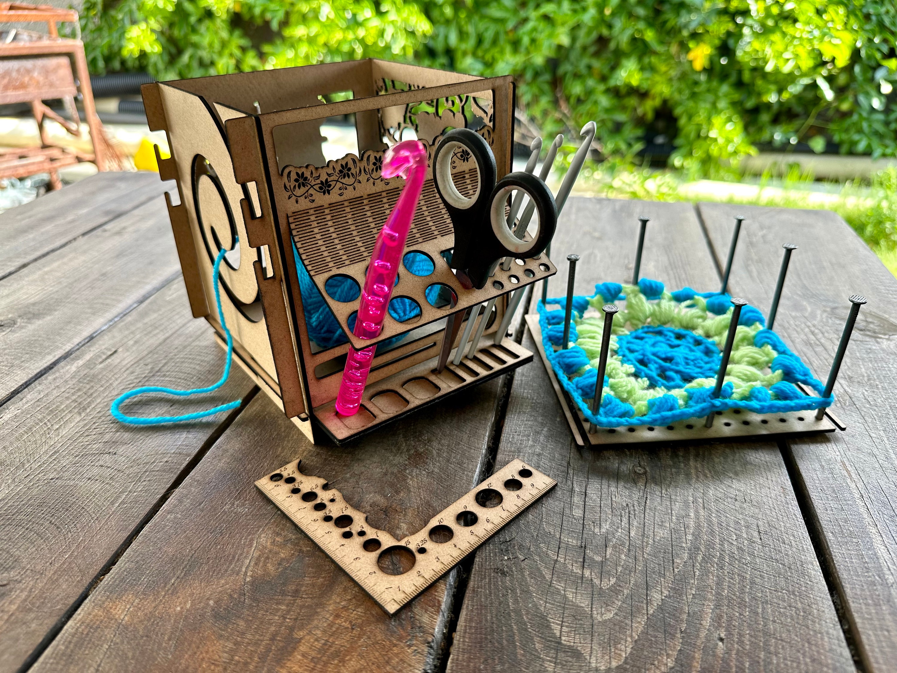 Laser Cut Yarn Bowl Svg Template for Crocheting Knitting With Row ...