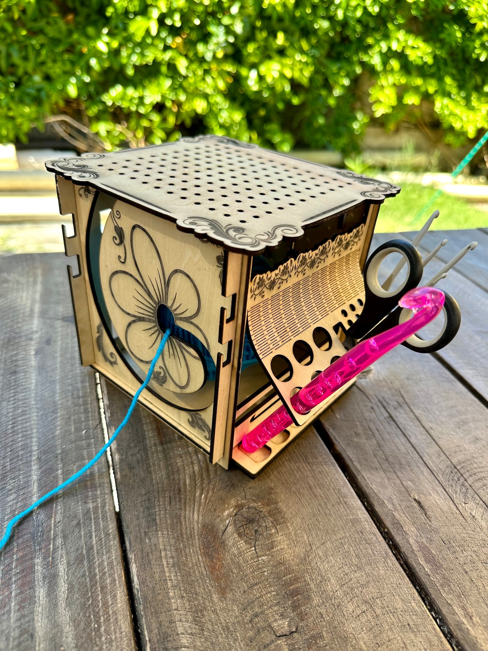 Laser Cut Yarn Bowl Svg Template for Crocheting and Knitting ...