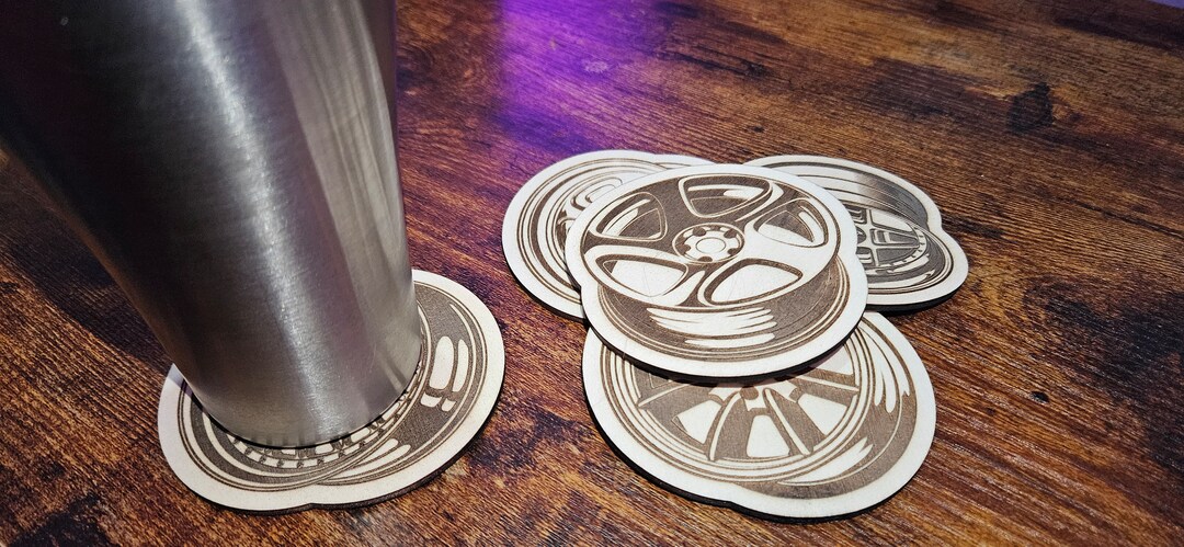 Coaster Alloy Car Mag Wheel Rim Coaster Template File for Laser Cutting ...