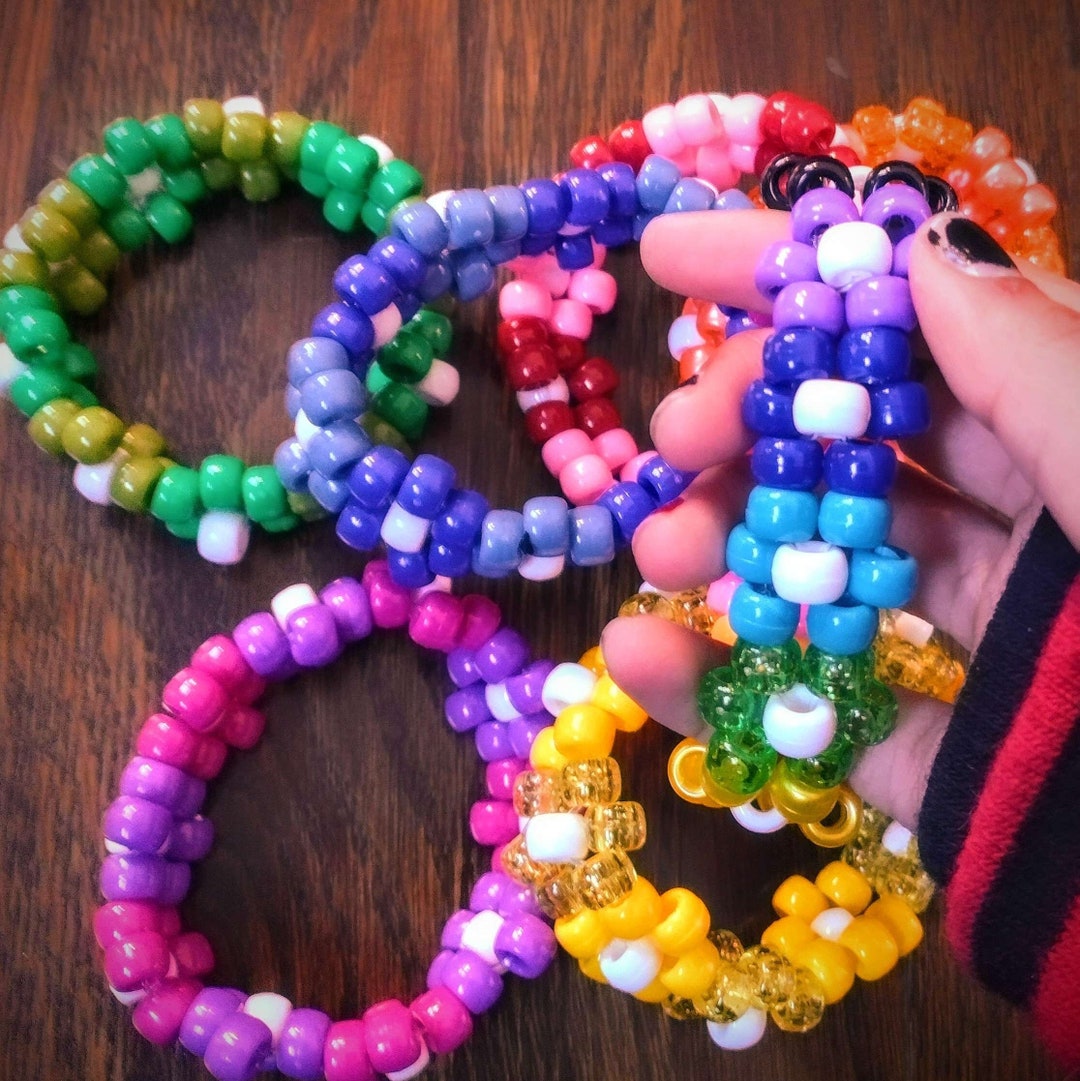 7 PACK Kandi Flower Cuffs - Etsy