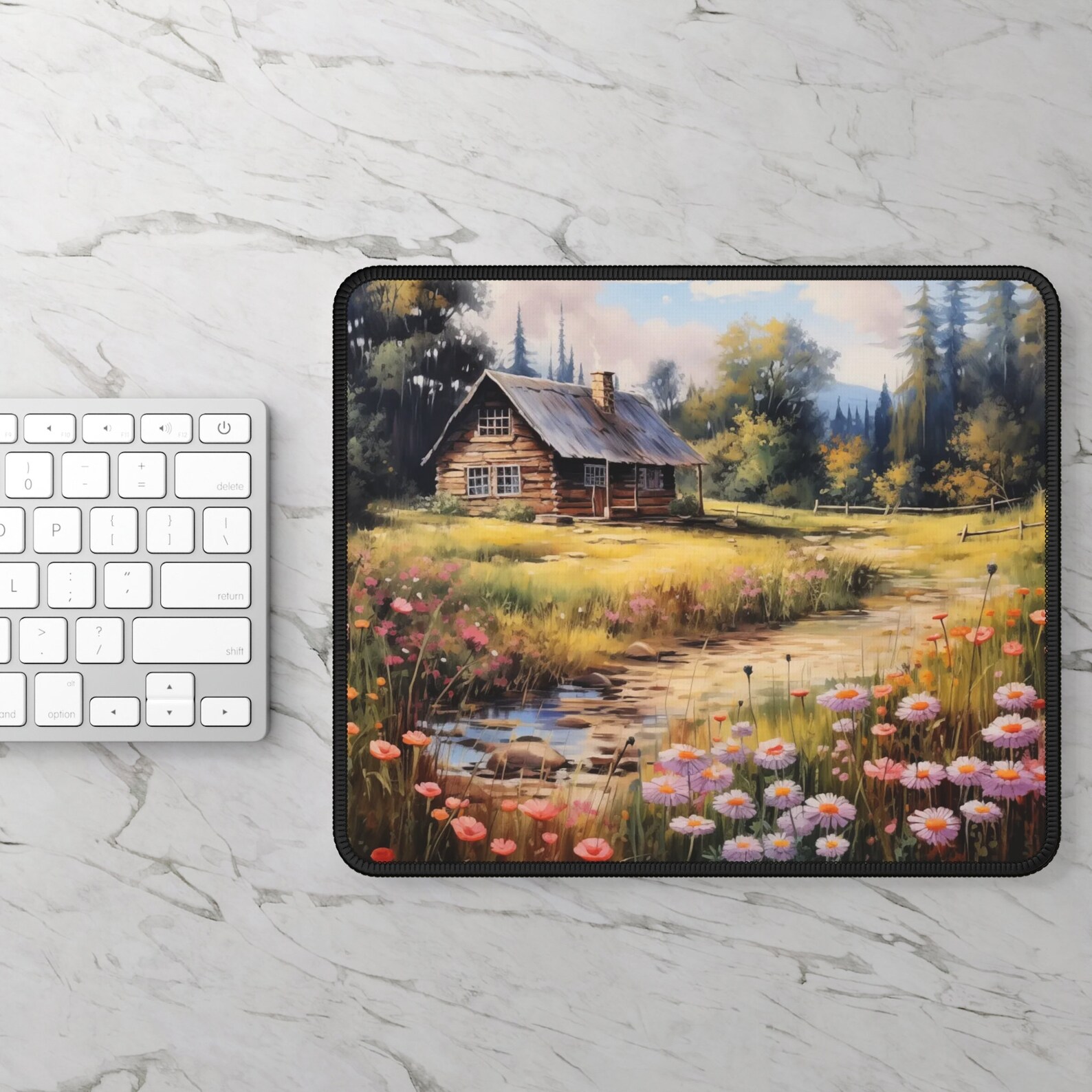 Cottagecore Cabin in Nature Mouse Pad Cottagecore Nature Scenic Rustic ...