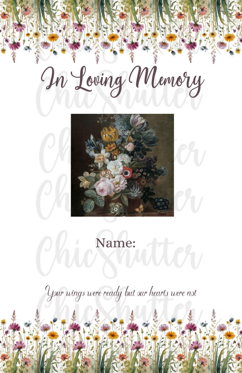 In Loving Memory Canva Template: Celebration of Life (digital Download ...