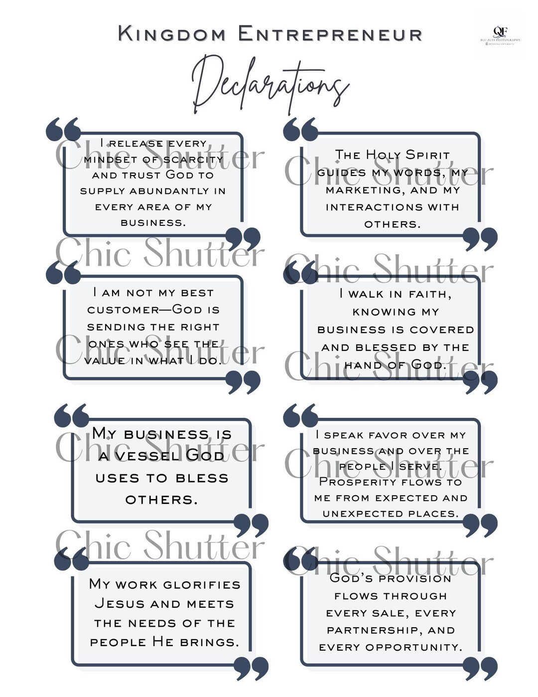 Kingdom Entrepreneur Declarations Wall Art | Christian Business ...