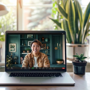 Dark Office Bookshelf Virtual Background Bundle | 7 Digital Zoom ...