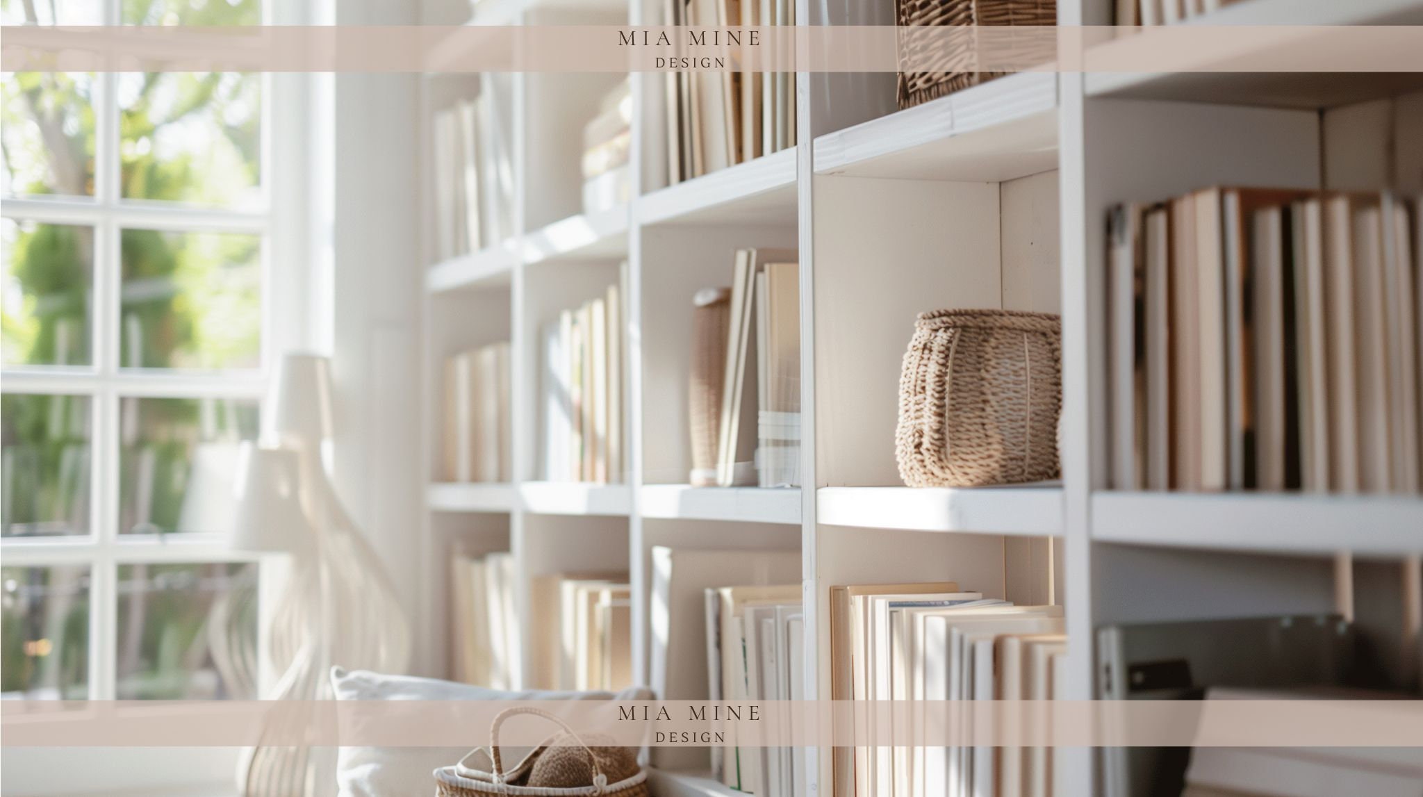 White Bookshelf Zoom Background | Bright Natural Light | Virtual Work ...