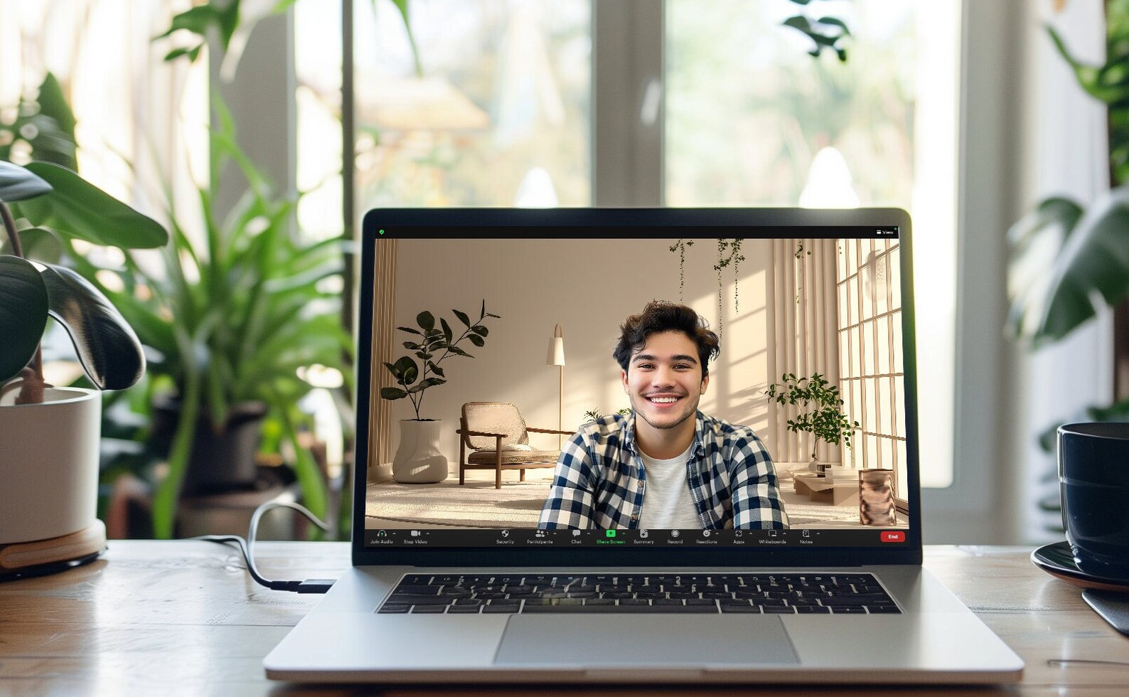 Virtual Office Background Bundle | Four Japandi Zen Chic Spaces | Wabi ...