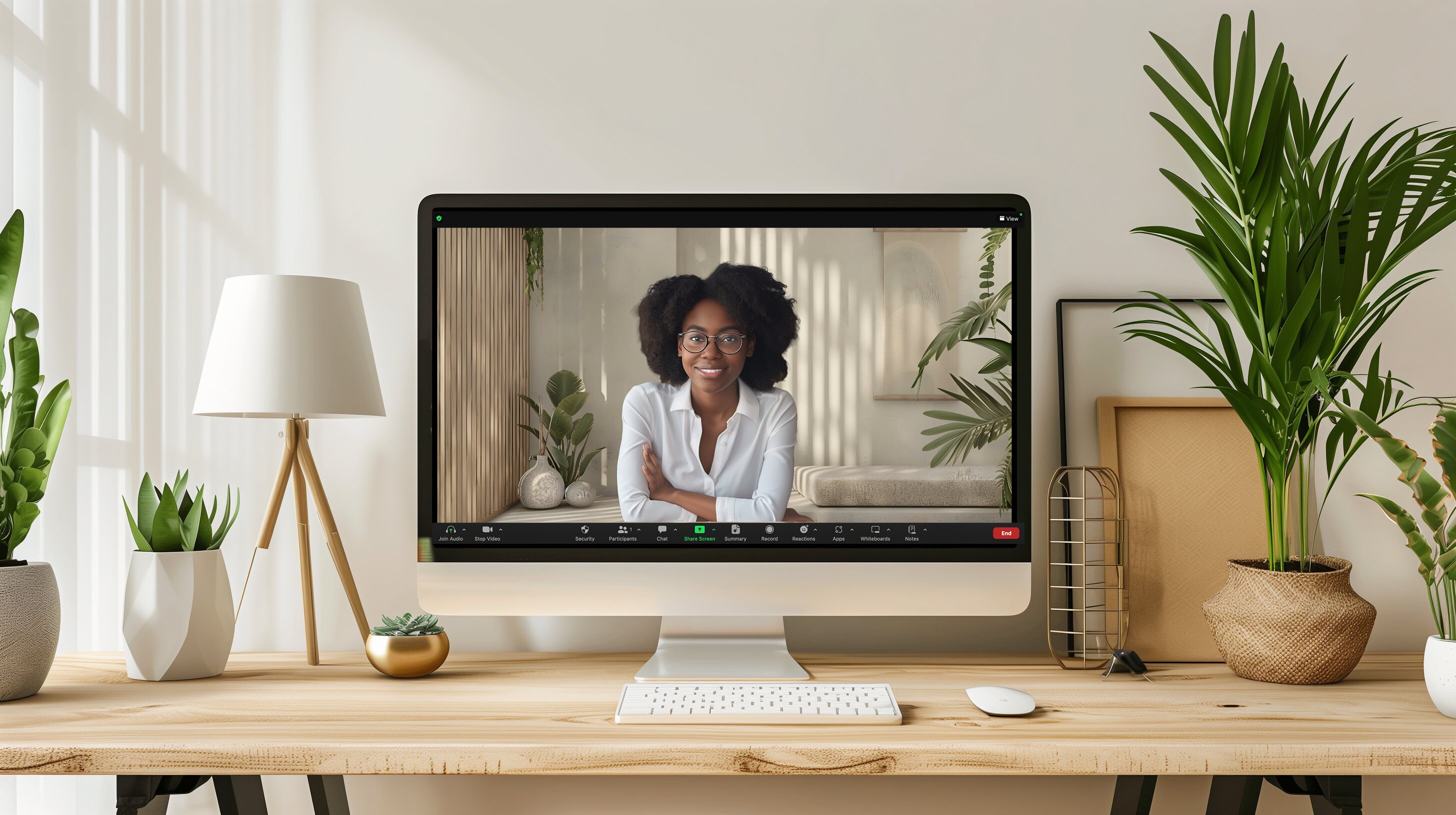 Virtual Office Background Bundle | Four Japandi Zen Chic Spaces | Wabi ...