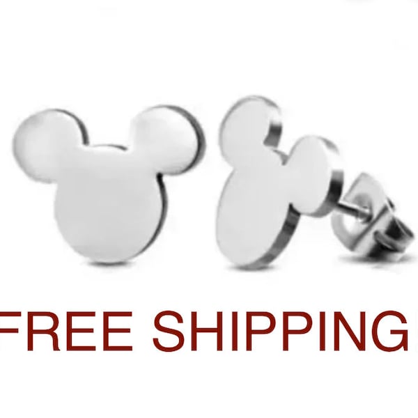 Mickey Mouse Earrings Studs Silver - Etsy