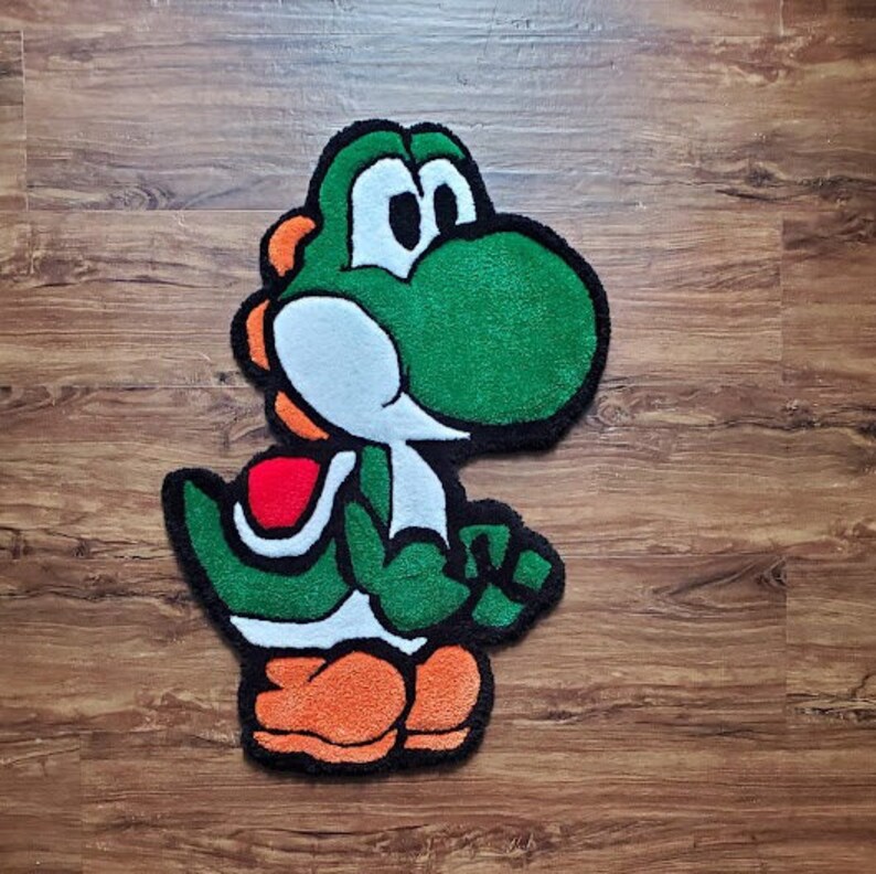 PREORDER Mario Bros Tufted Handmade Rug | Mario Yoshi Shell Goomba - Etsy