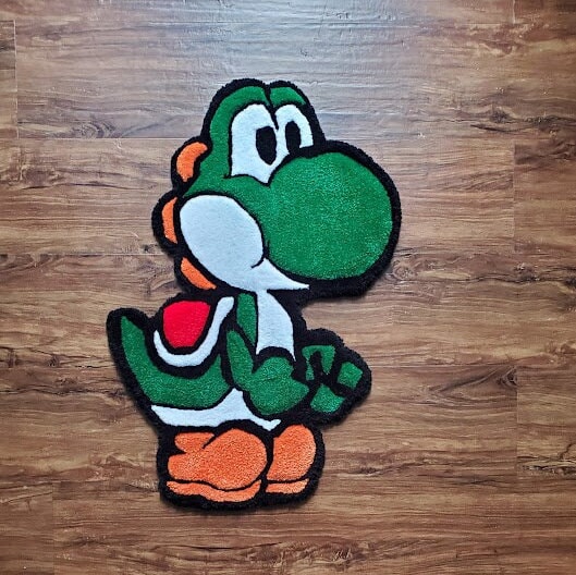 PREORDER Mario Bros Tufted Handmade Rug | Mario Yoshi Shell Goomba - Etsy