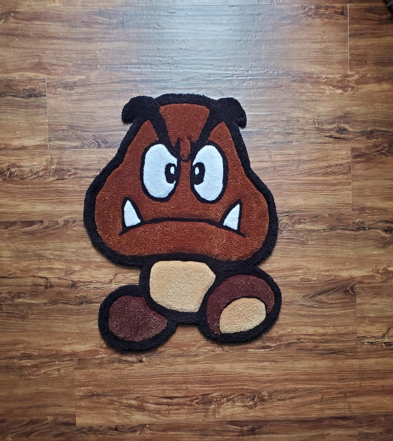 PREORDER Mario Bros Tufted Handmade Rug | Mario Yoshi Shell Goomba - Etsy