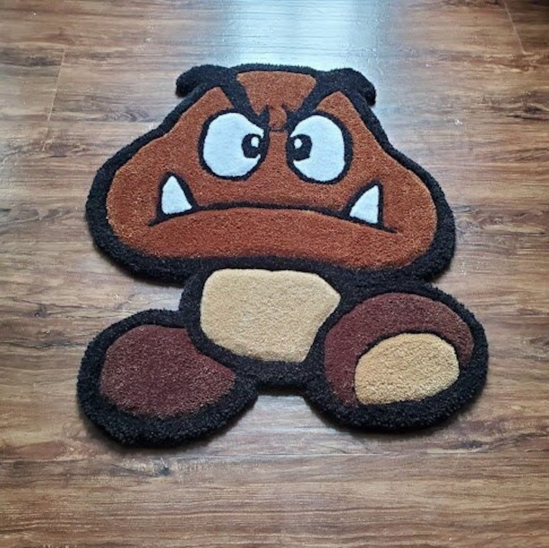 PREORDER Mario Bros Tufted Handmade Rug | Mario Yoshi Shell Goomba - Etsy