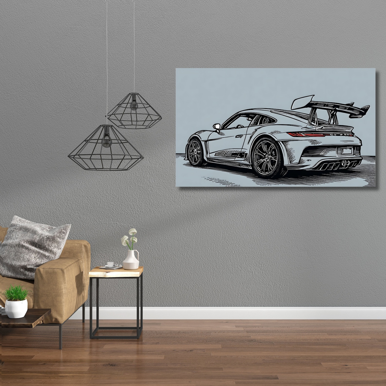 Porsche 911 Poster Porsche GT3 Canvas Print Porsche Wall Art Sport Car ...